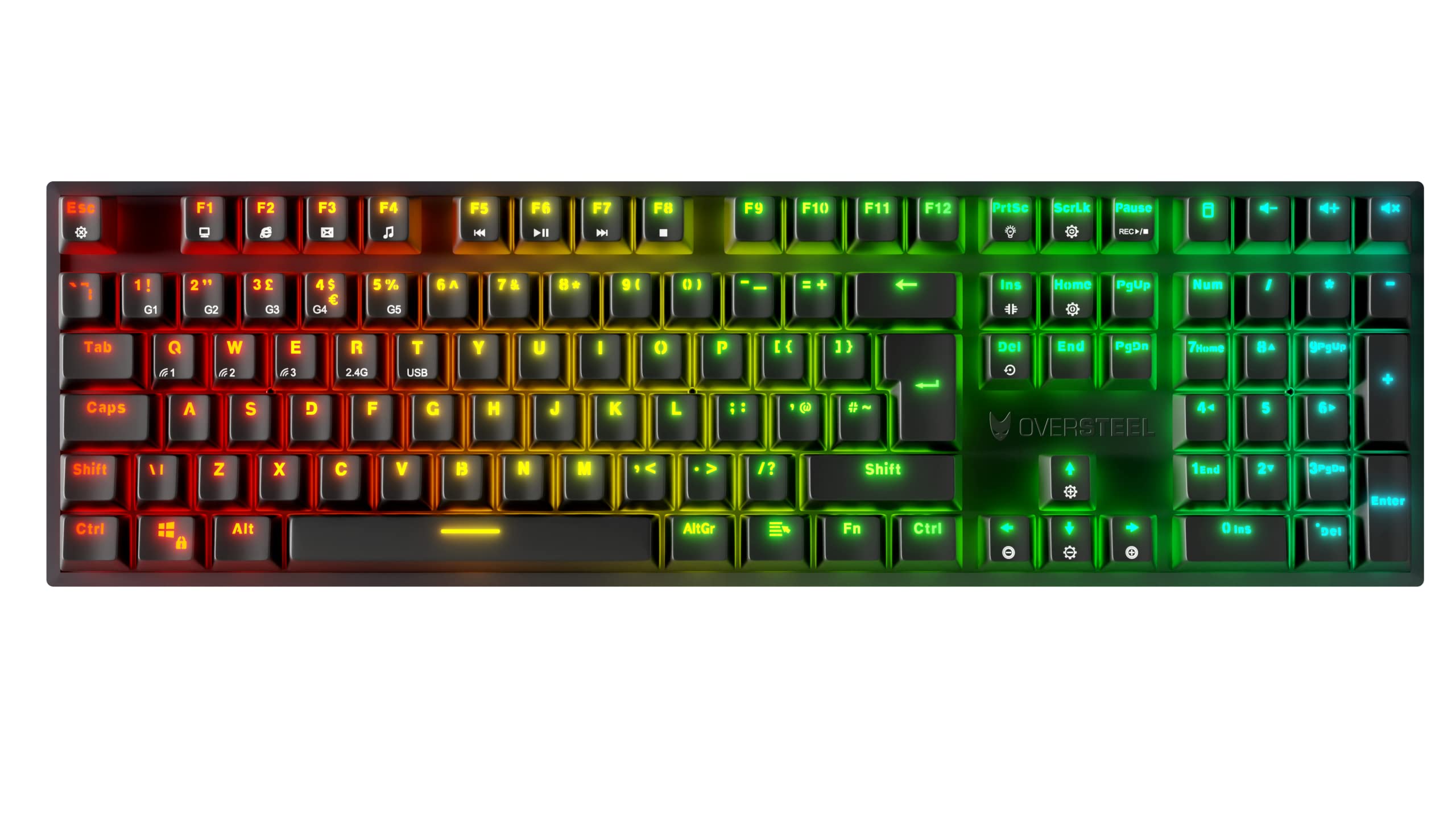 Oversteel - KOVAR Wireless Gaming Keyboard, RGB Backlit, Mechanical ...
