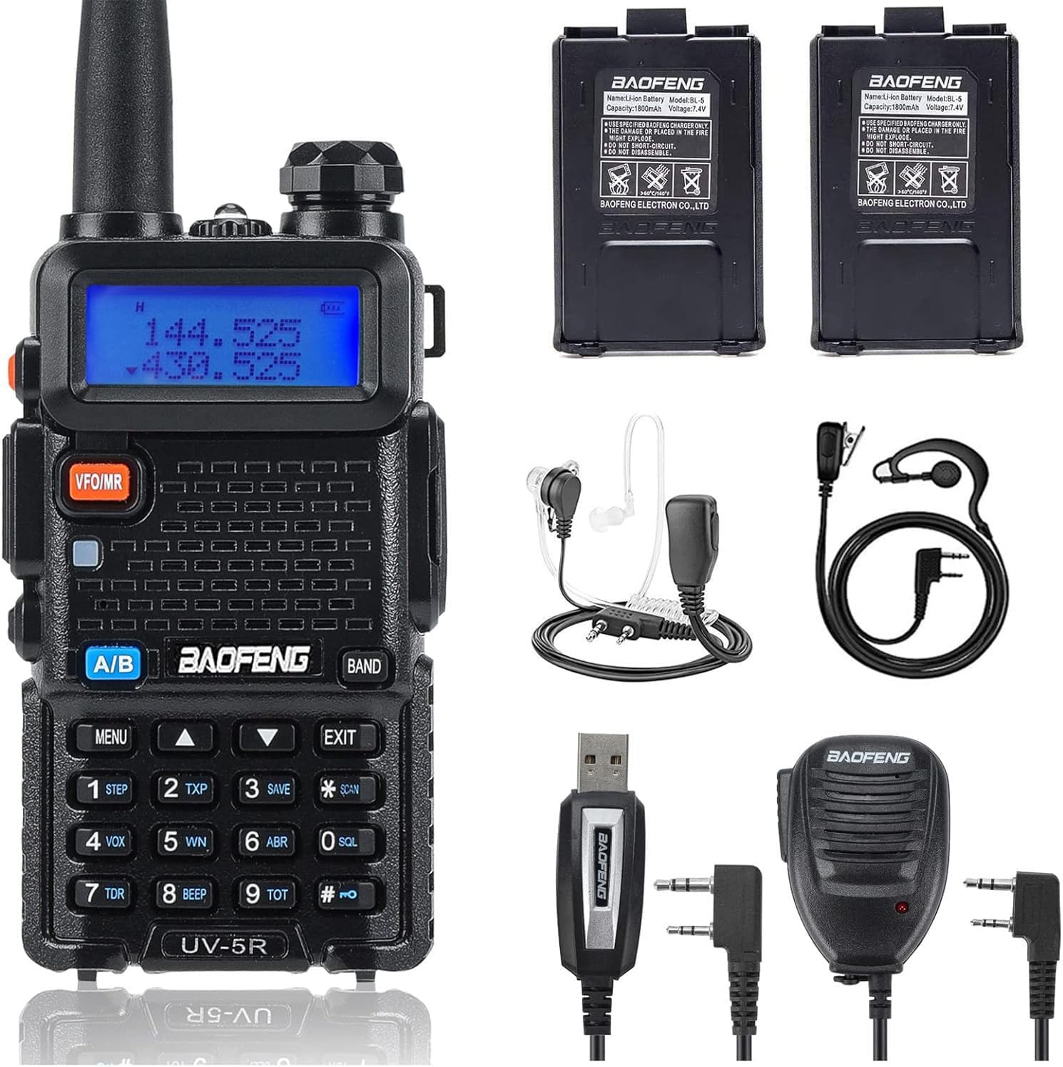 Amazon.com: Ham Radio Handheld UV-5R 8 Watt Dual Band VHF/UHF Two Way ...