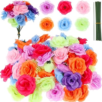 Amazon.com: Faux Flower Heads Mini Artificial Flower Heads Fake Peony ...