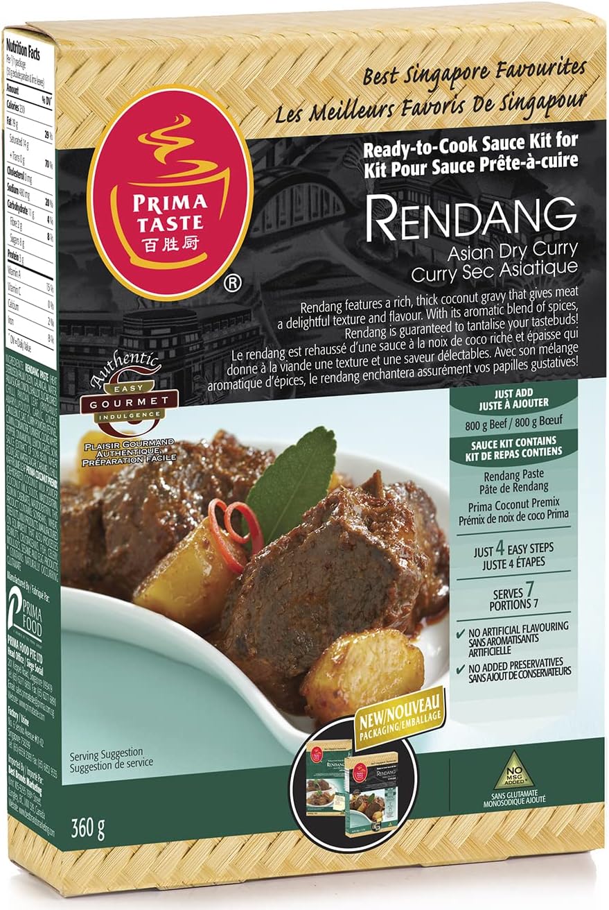 Prima Taste Rendang - Asian Dry Curry Ready to Cook Sauce Kit, 8 boxes ...