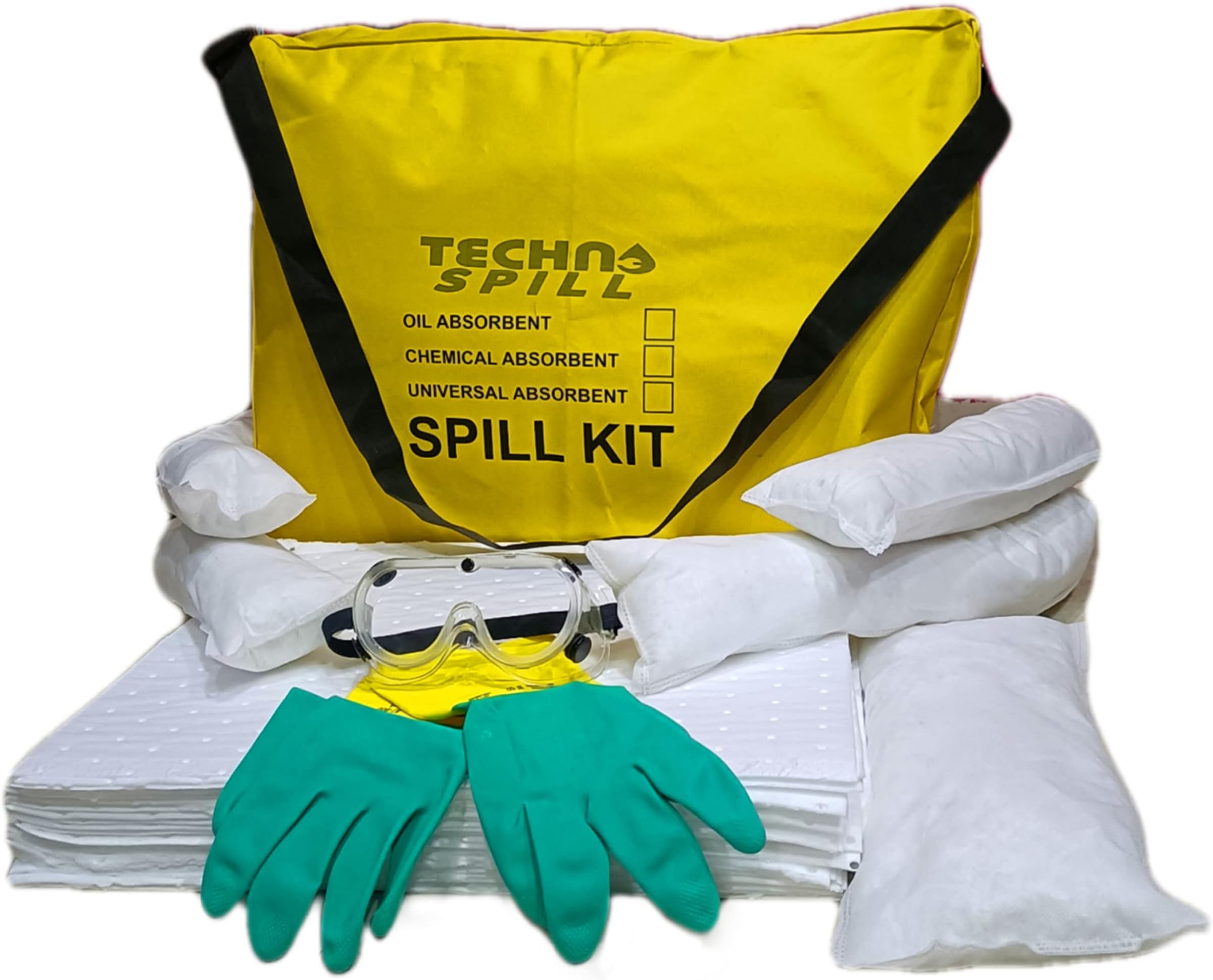TECHNOSPILL Diesel & Fuel Spill Kit 50 LITER (Absorb: Fuel & Diesel ...
