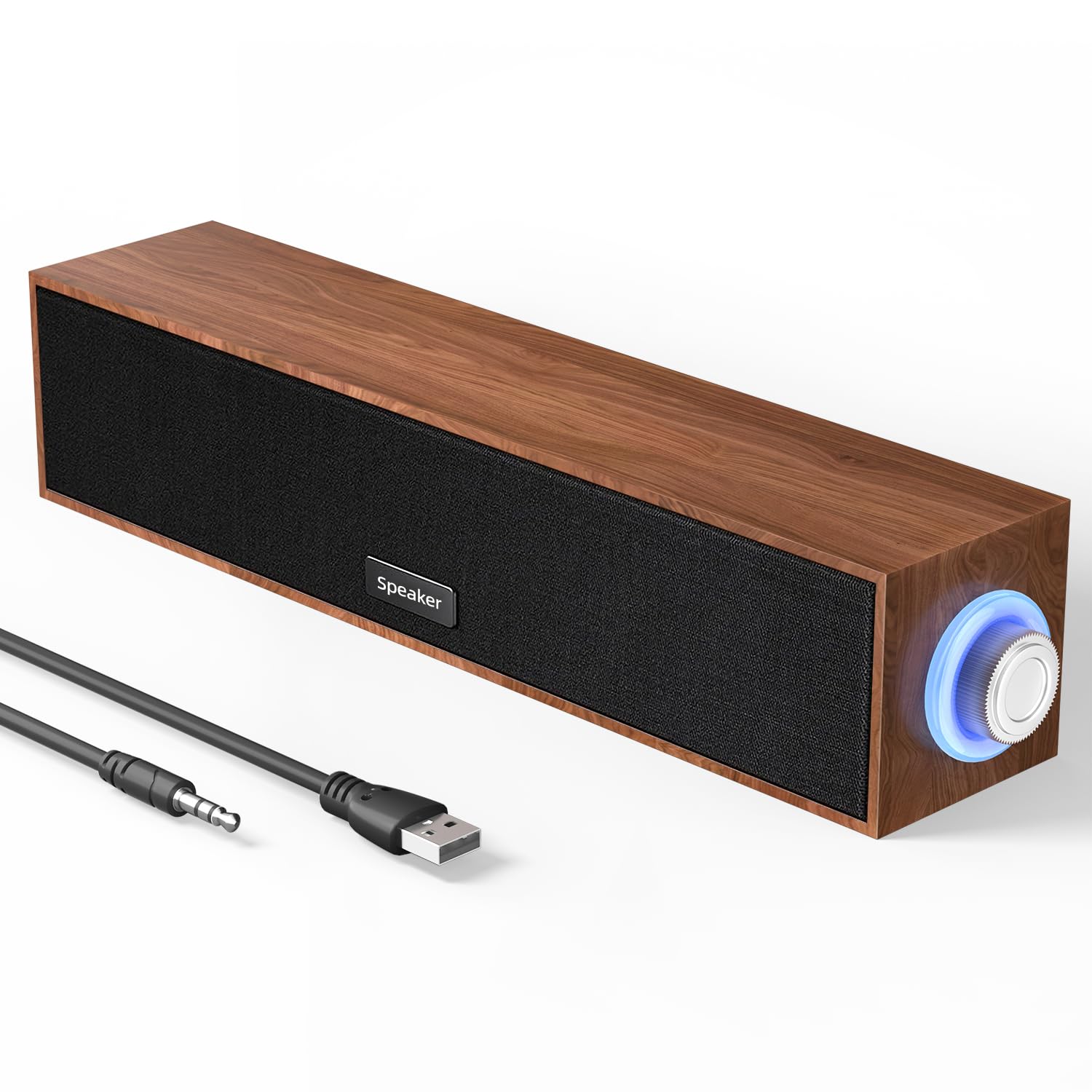 Amazon.com: Uakinat Computer Speakers,Wooden Multimedia Digital Speaker ...