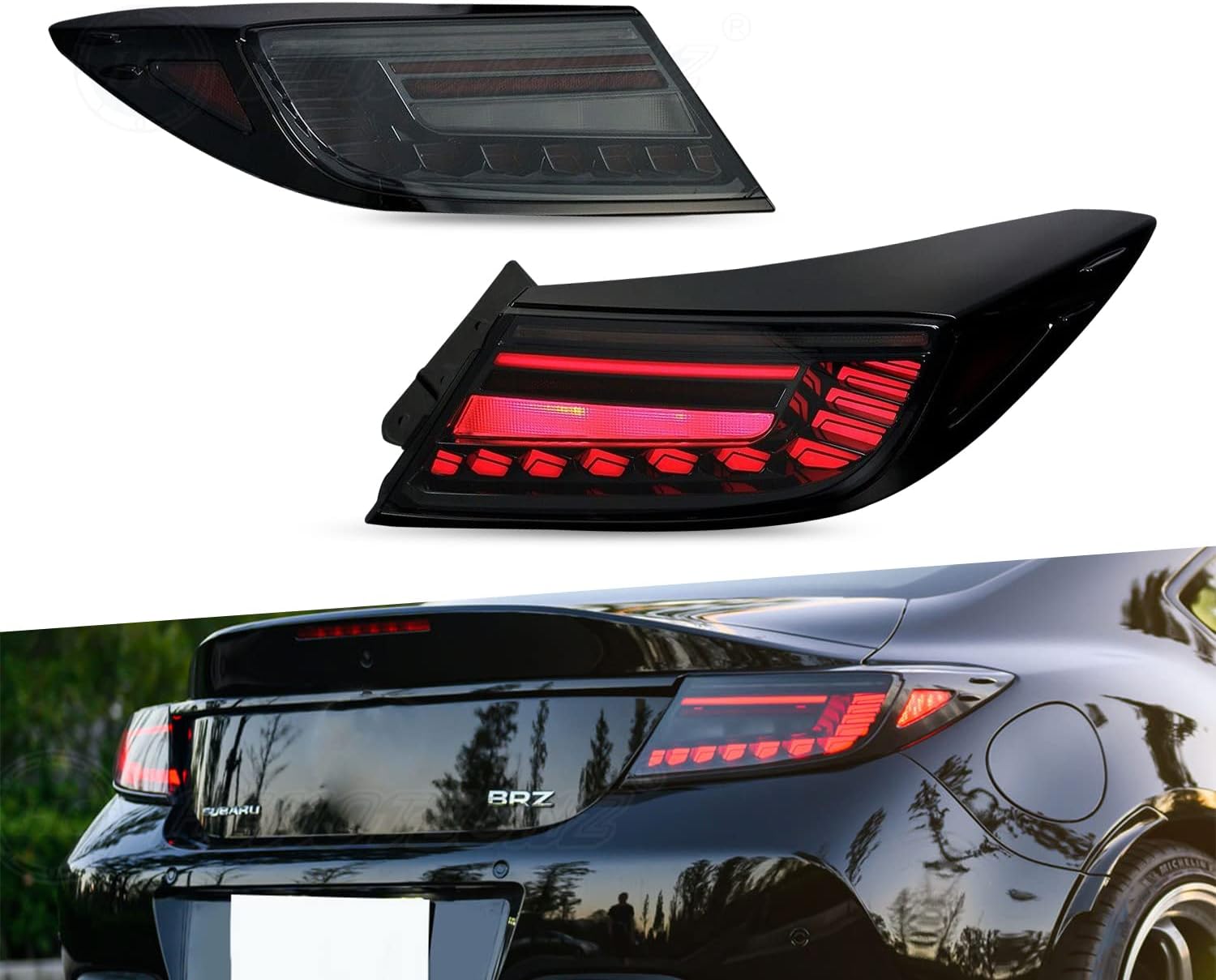 Amazon.com: HCMOTIONZ Full LED Tail Light Assembly for Subaru BRZ ...