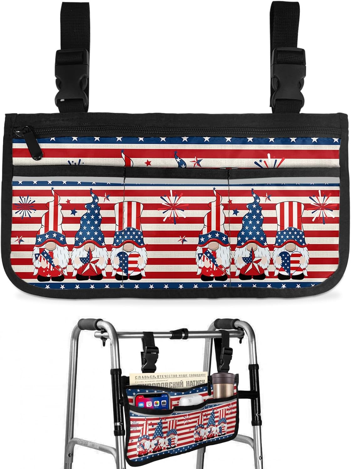 Amazon.com: Walker Basket Accessories 4th of July Patriotic Wheelchair ...