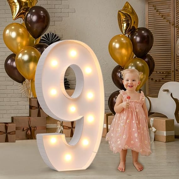 Amazon.com: imprsv Marquee Numbers, 4FT Light Up Number for 9th Party ...