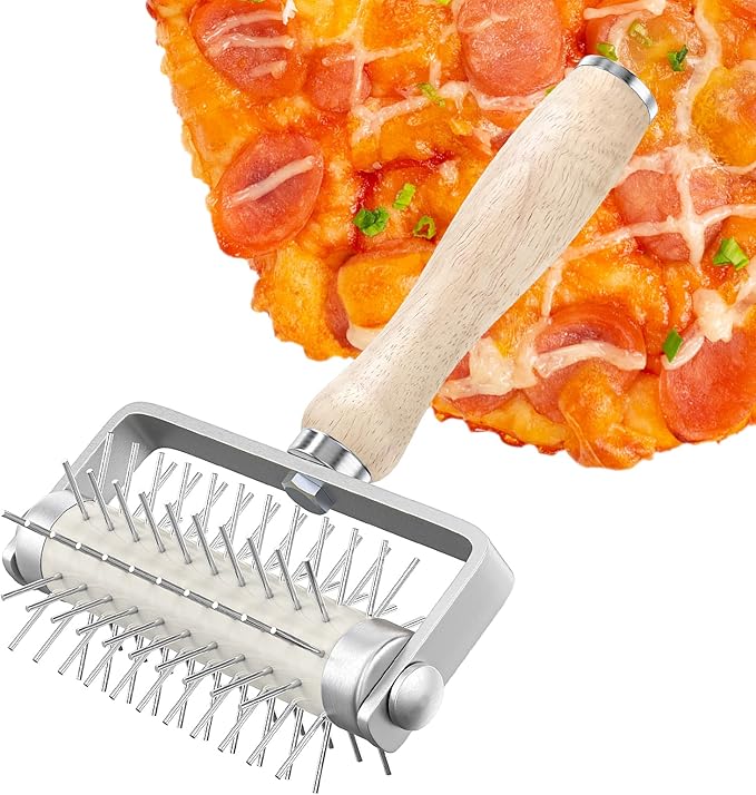 Amazon.com: Pizza Dough Docker and Pastry Roller with Stainless Steel ...
