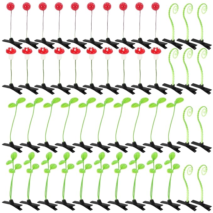 Amazon.com : 50 PCS Bean Sprout Hair Clip, 5 Style Plant Hairpins Rave ...