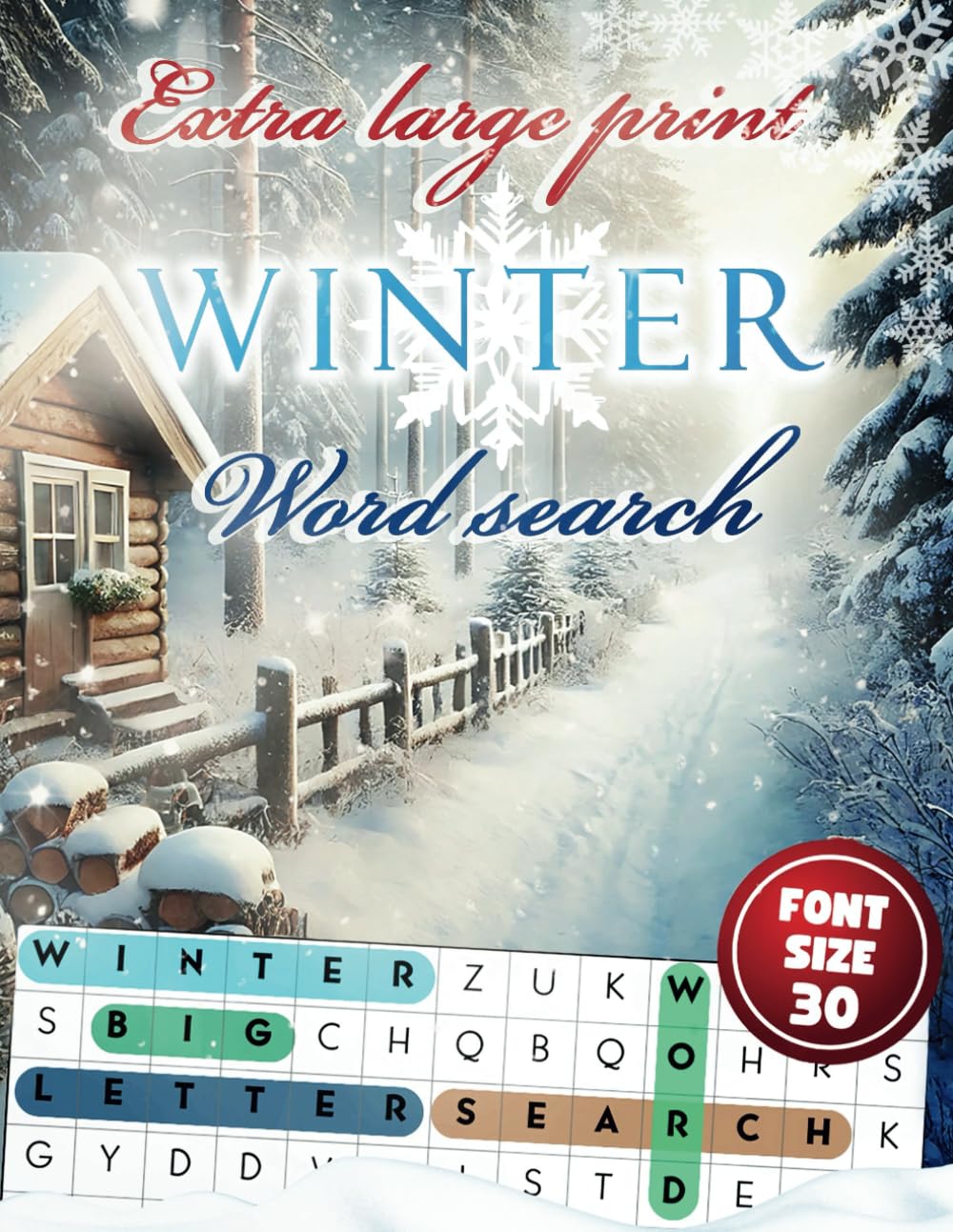 Extra Large Print Winter Word Search: Jumbo Word Search For Seniors ...