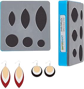 Amazon.com: SUPERDANT Leather Earrings Cutting Dies Triple Leaf Round ...