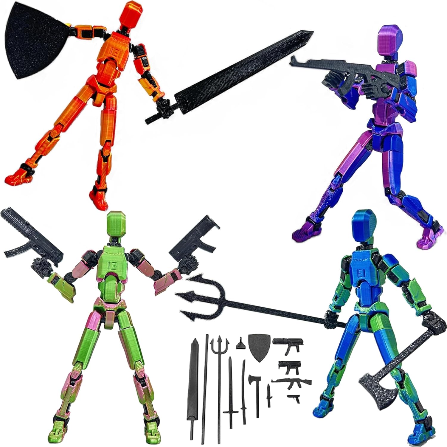 ULTHOOL Titan 13 Action Figure, 12 Types of Weapons Multicolor Body 3D ...