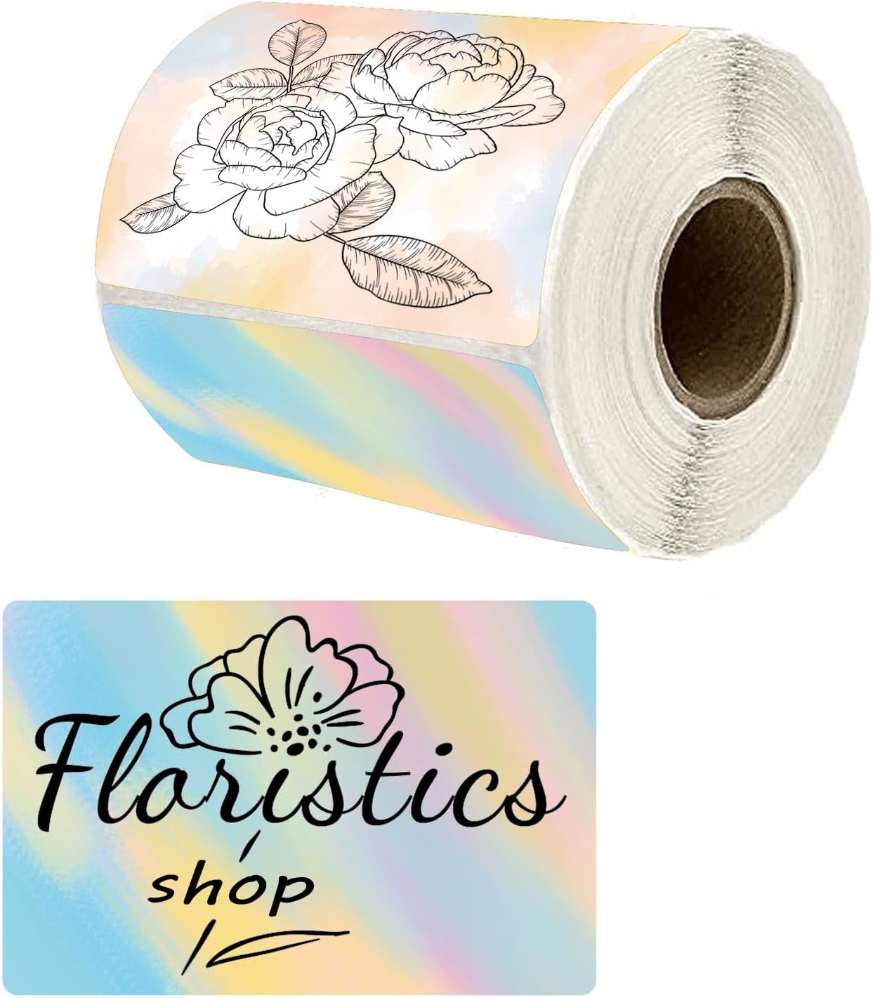 Amazon.com : Color Rectangle Thermal Label Self-Adhesive Watercolor ...