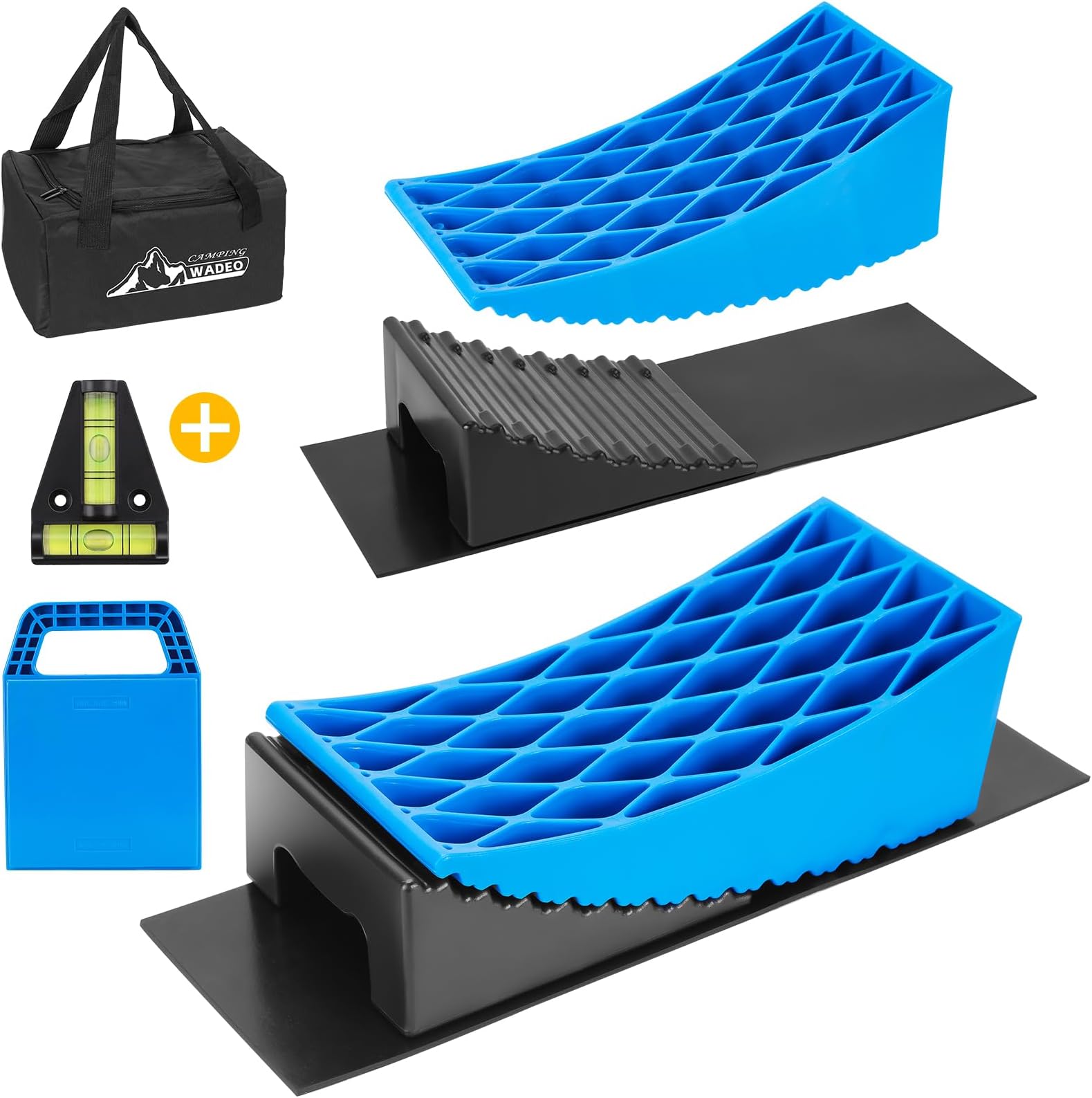 WADEO RV Leveling Blocks, RV Levelers 2 Pack with Anti-Slip Mats, RV ...
