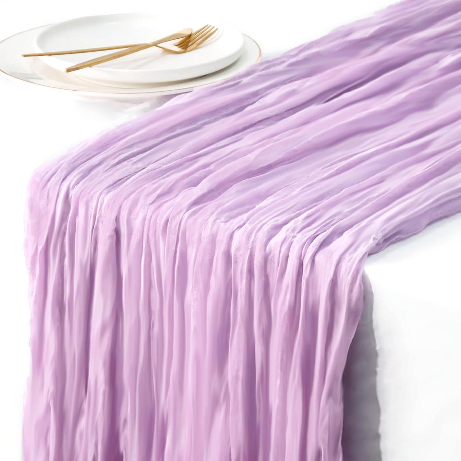 Amazon.com: 3 Pack 160in Lilac Cheesecloth Table Runners - 13.3ft Long ...