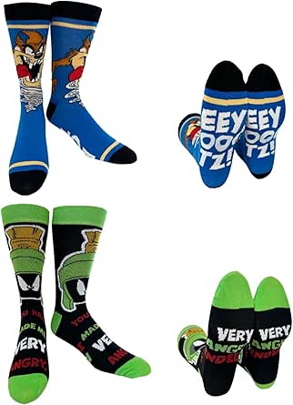 Amazon.com: Hyp “Sock Talk” Looney Tunes 2 pack Men's Socks. 2 pair ...