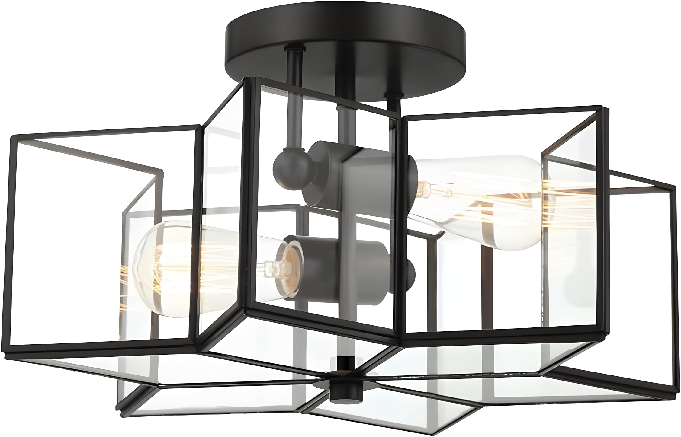 Elk Home Decostar Flush Mount - 3-Light in Brushed Brass Finish, with ...