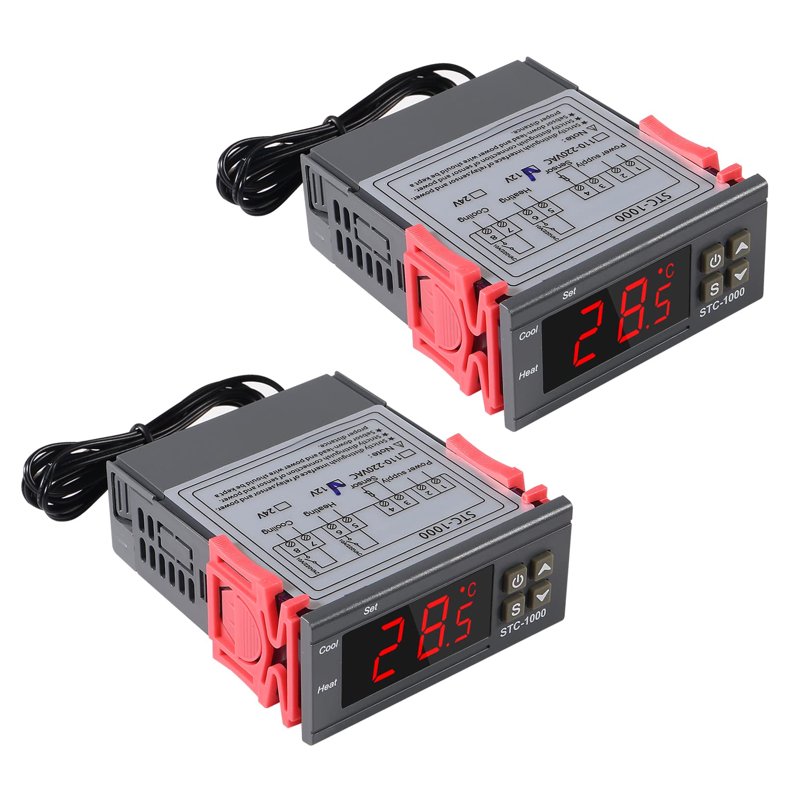 2pcs Stc 1000 Digital Temperature Controller 12v Thermostat Incubator
