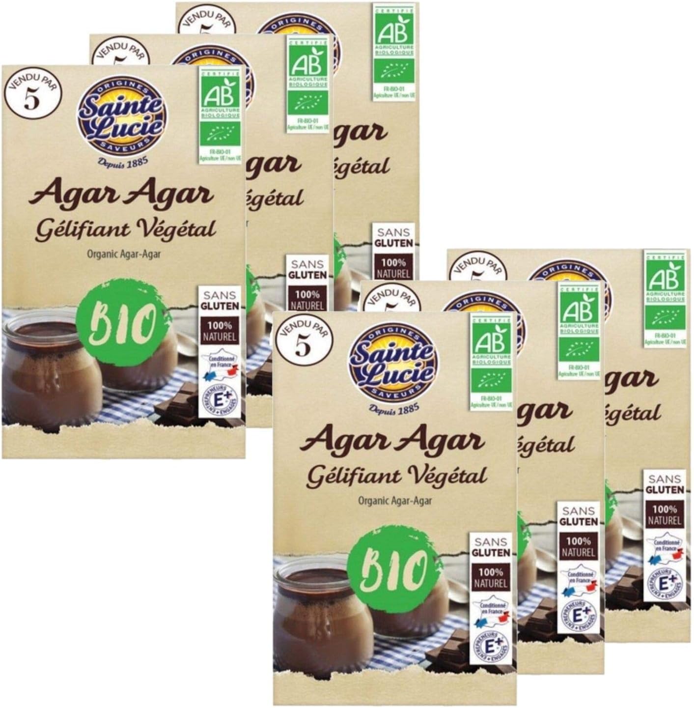 Lot 6x Agar Agar BIO - Sainte Lucie - sachets 5x2g : Amazon.fr: Epicerie