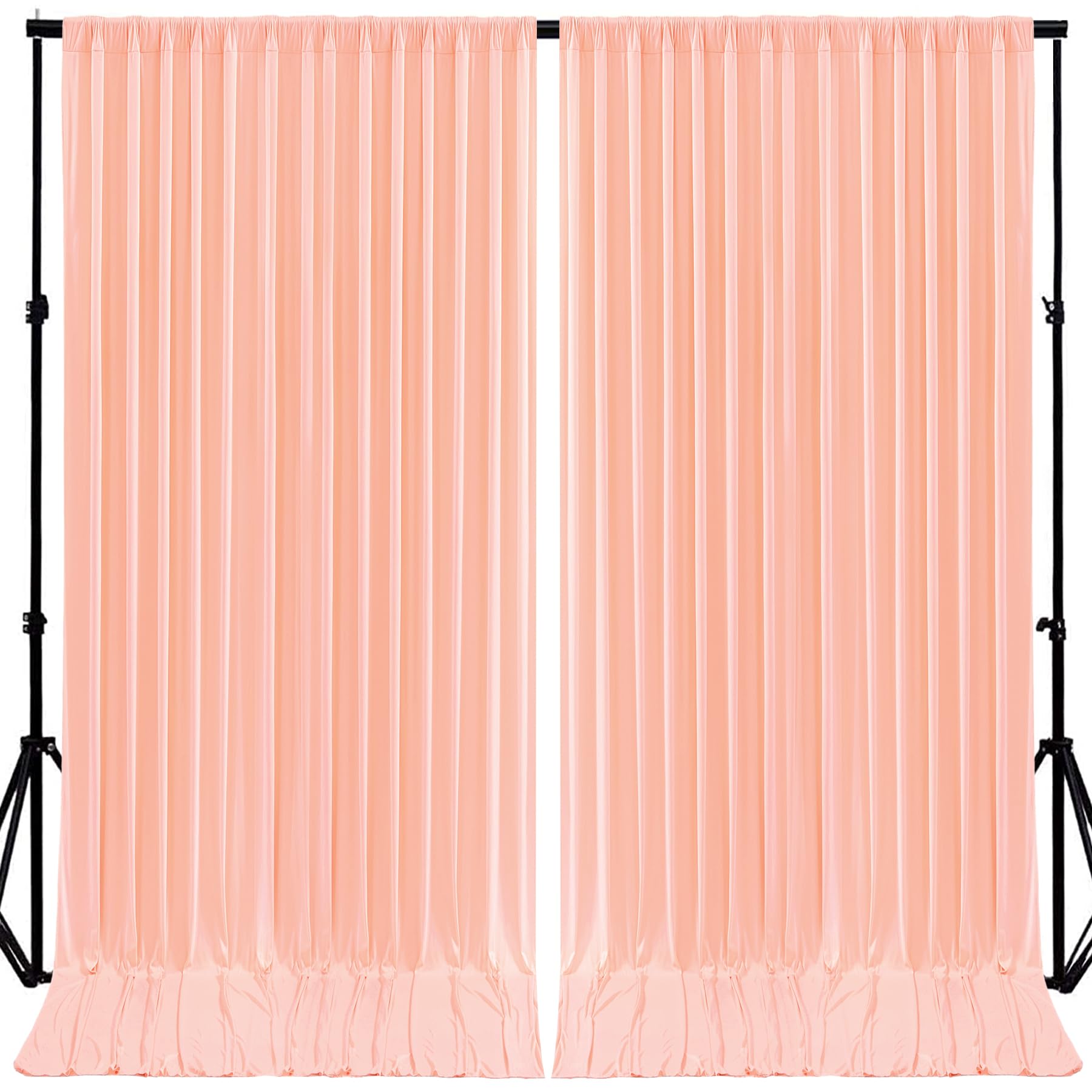 Amazon.com : 10ft x 10ft Peach Backdrop Curtains Panels for Parties ...