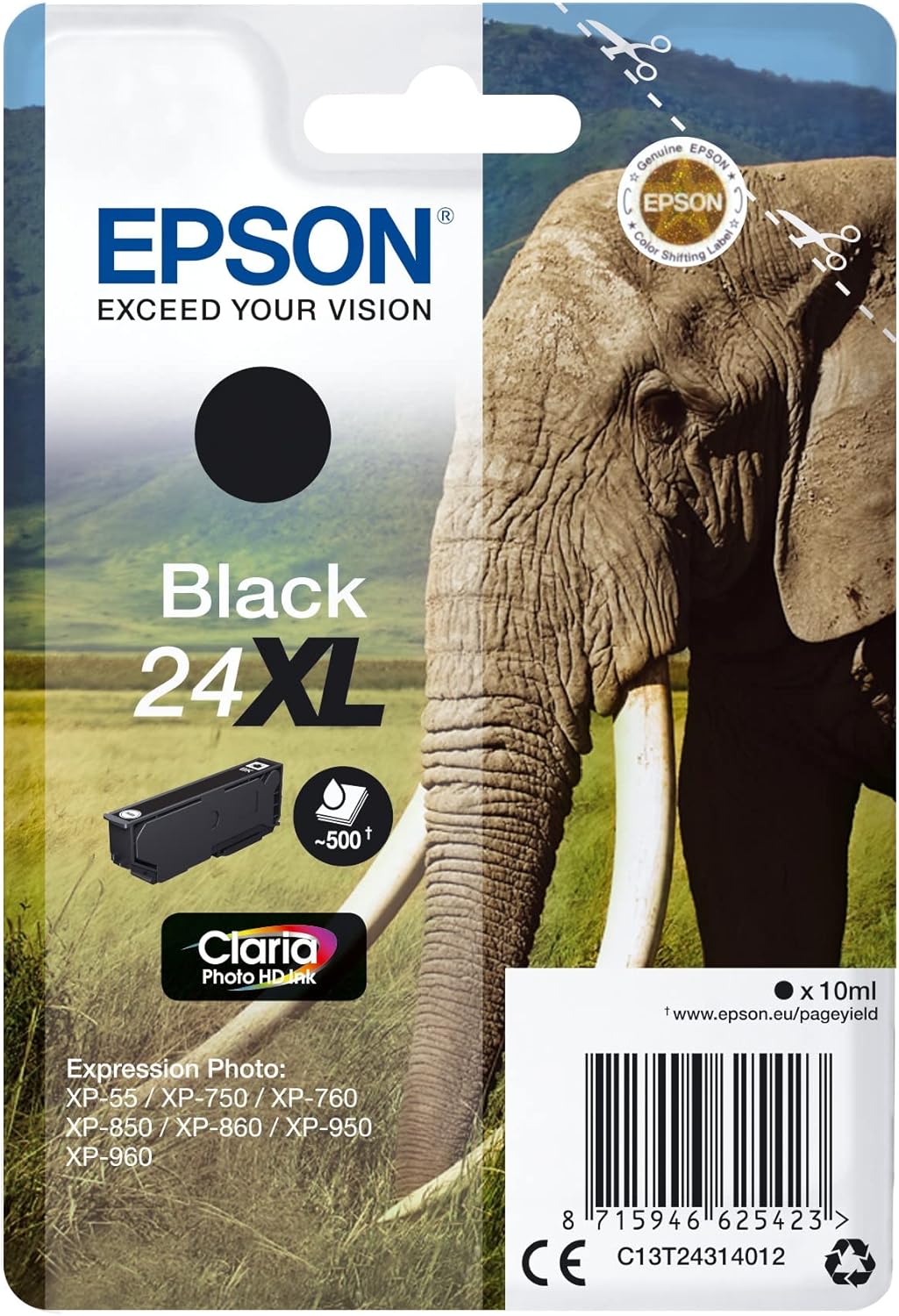 Epson Elephant Ink Cartridge for Expression Photo XP-960 Series - Black ...