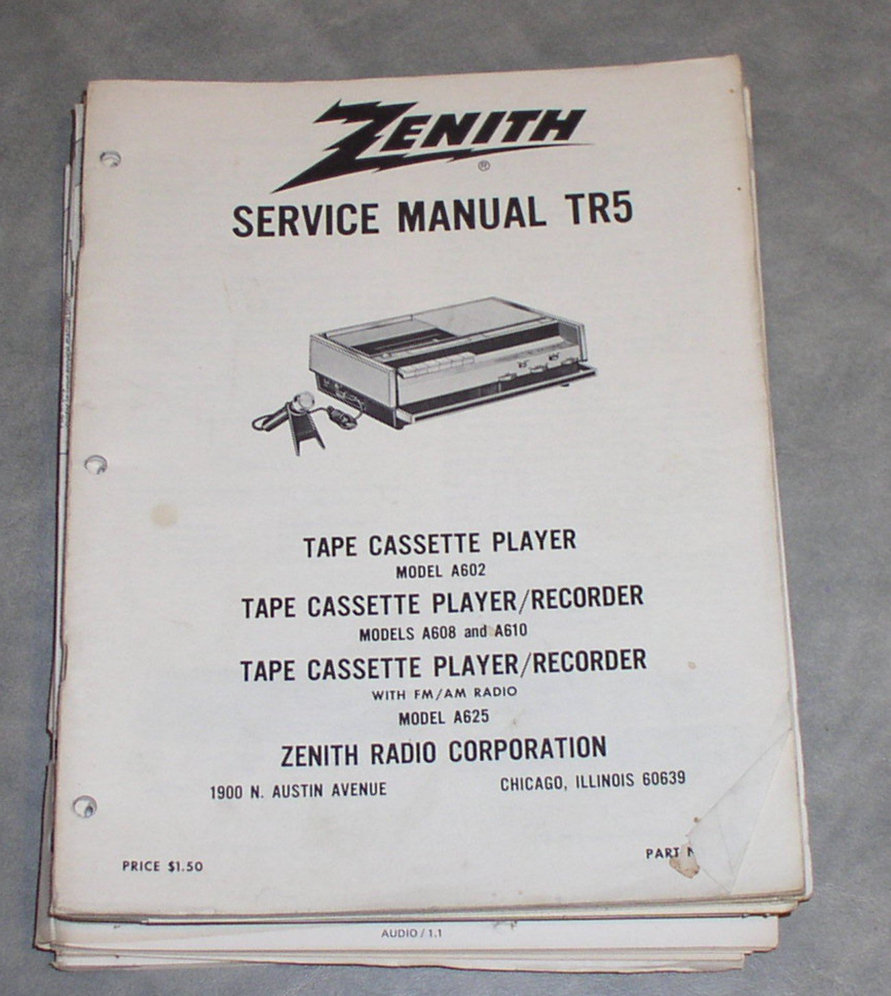 Zenith Service Manual TR5 - Cassette Player & Player/Recorders: Zenith ...
