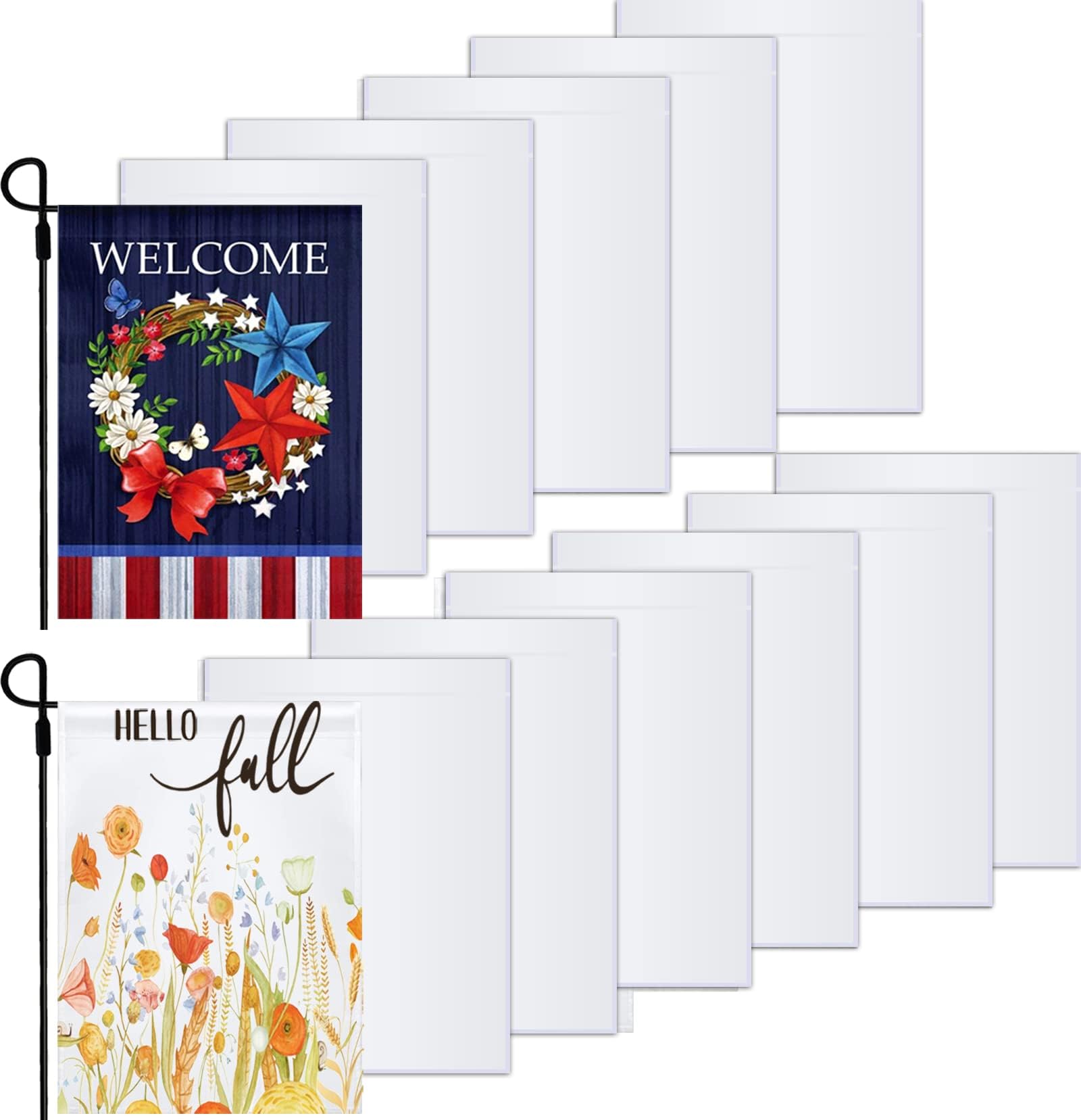 Amazon.com : 6Pcs Sublimation Garden Flags Blank Banners 12X18in ...