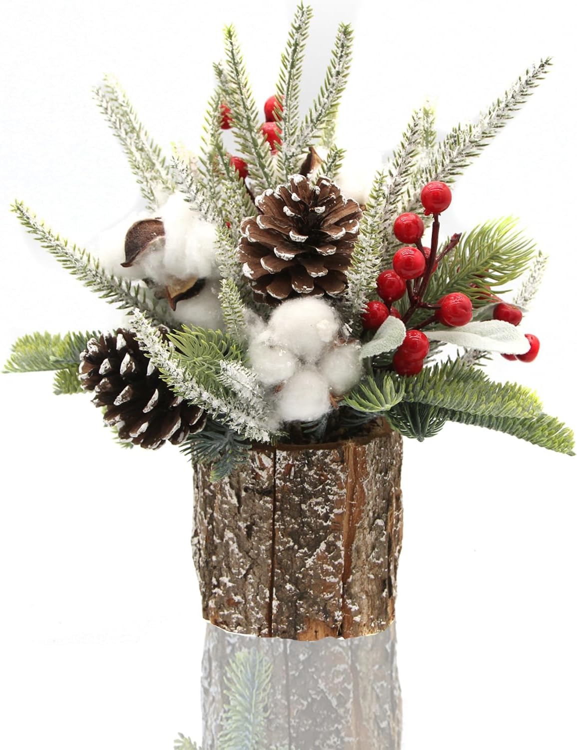 Amazon.com: Isyende Mini Potted Tabletop Pine Berries Branches ...