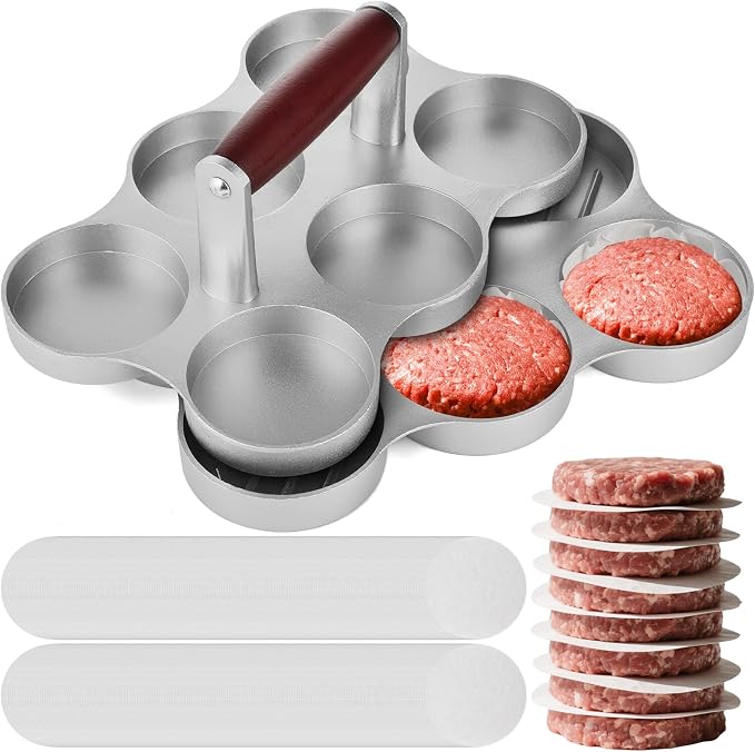 Amazon.com: CODOHI Mini Burger Press Small Meat Patty Maker with 300 ...