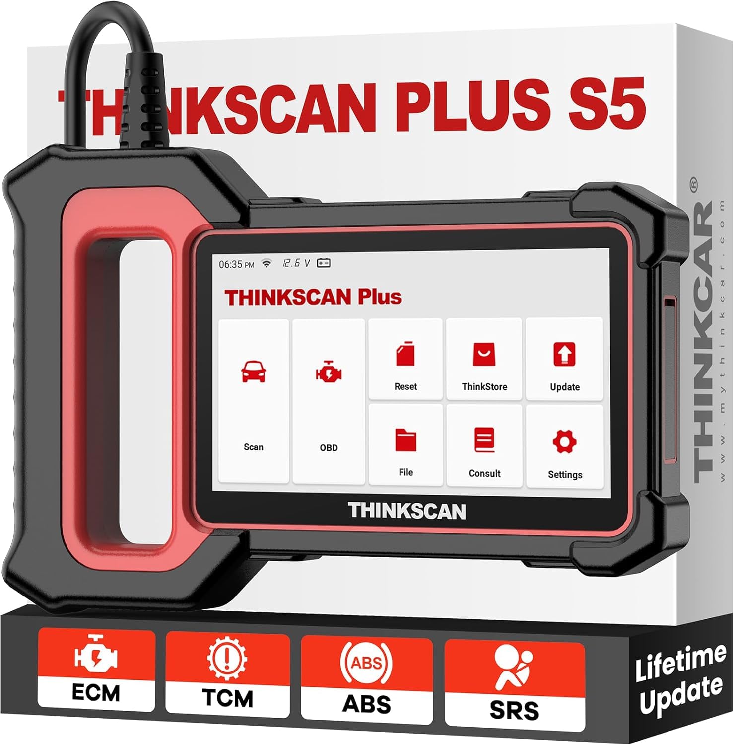 Amazon.com: THINKCAR OBD2 Scanner, ThinkScan Plus S5 ABS,SRS,TCM,ECM ...
