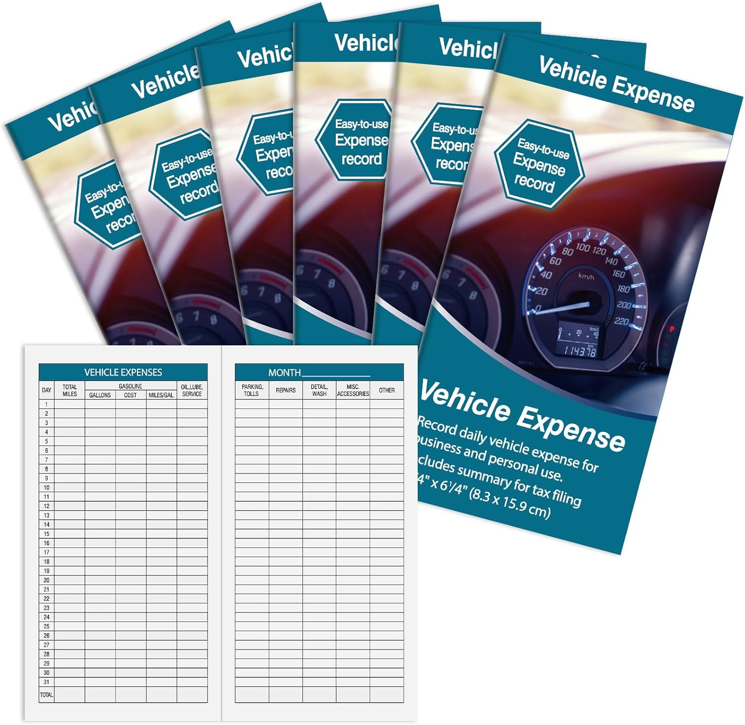 Amazon.com : Motiskyy 6 Pcs Vehicle Mileage Log Book for Car Auto ...