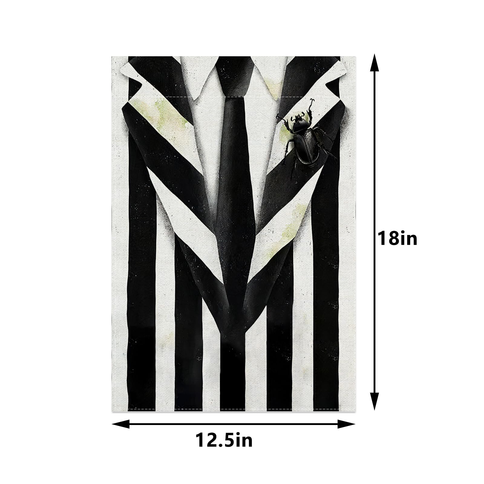 Snapklik.com : Linen Black And White Stripe Halloween Garden Flag 12. ...