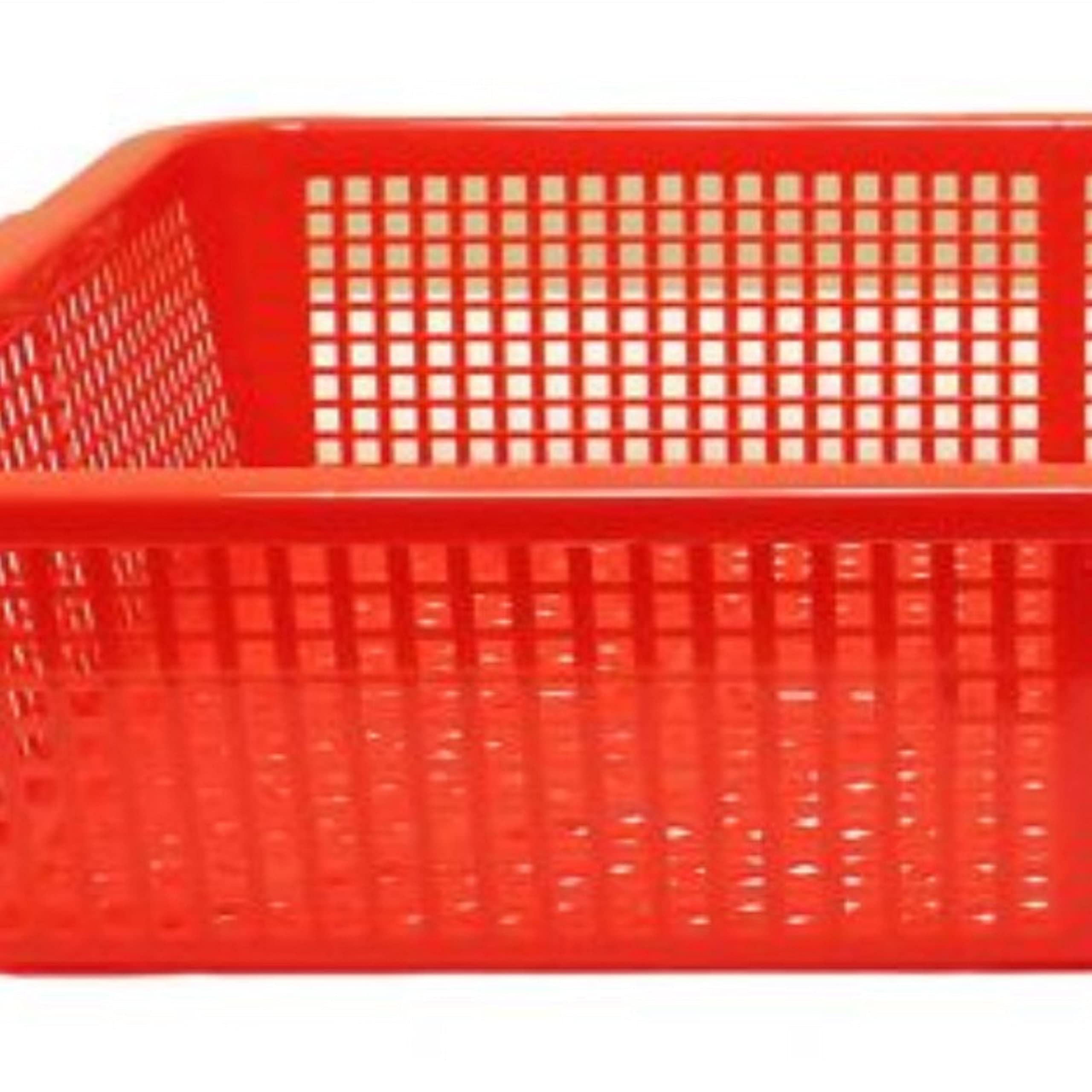 Snapklik.com : 21-3/4" X 17" Square Colander Strainer Basket Red Color ...