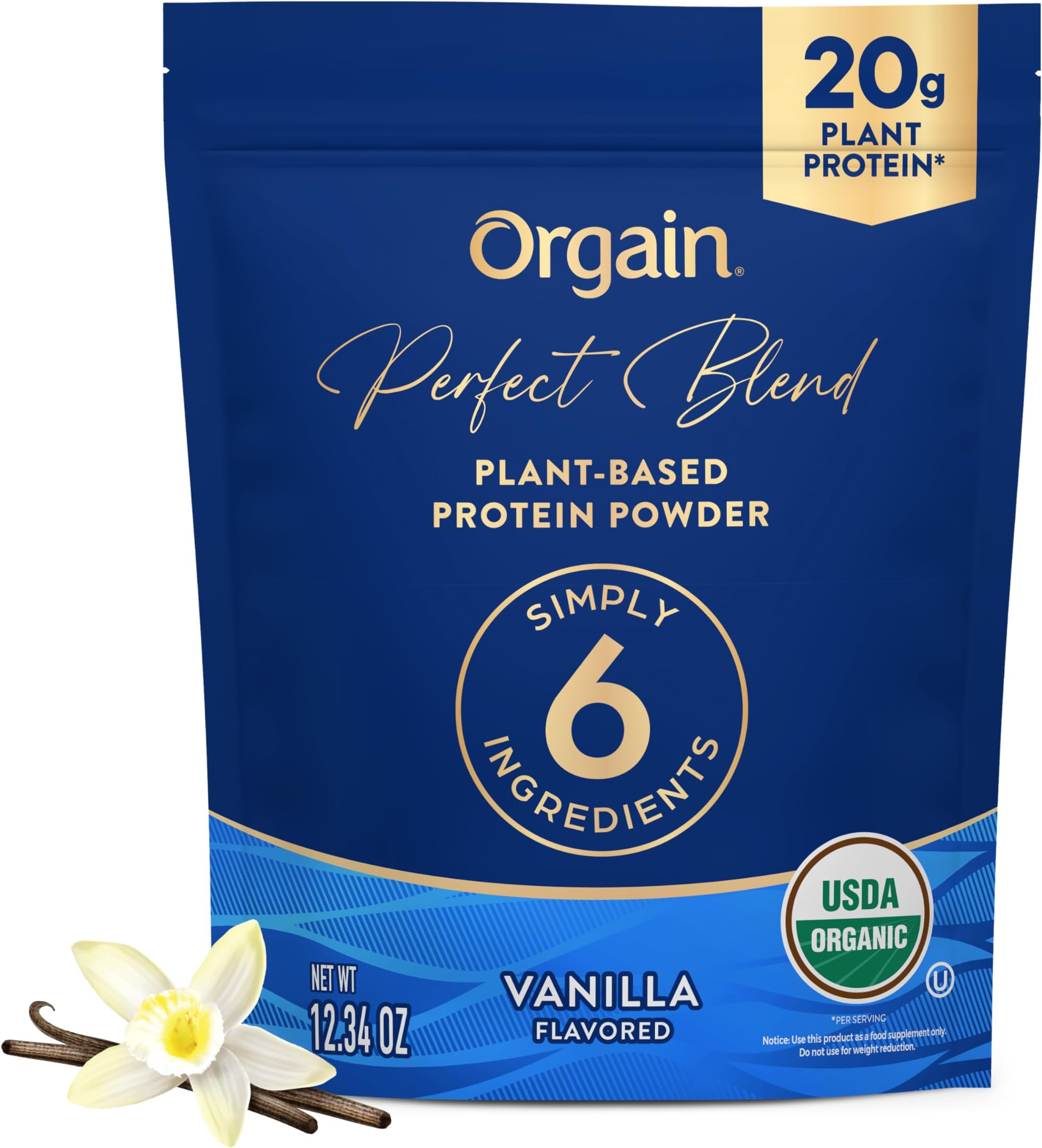 Amazon.com: Orgain Organic Vegan Perfect Blend Protein Powder, 20g ...