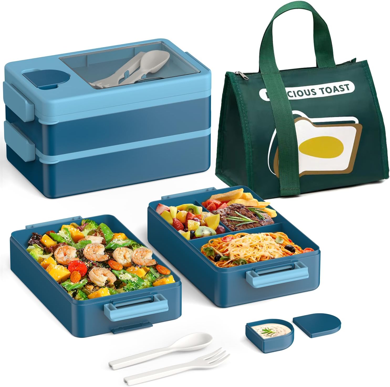 Amazon.com: Azevix Bento Box Adult Lunch Box Salad Lunch Containers for ...