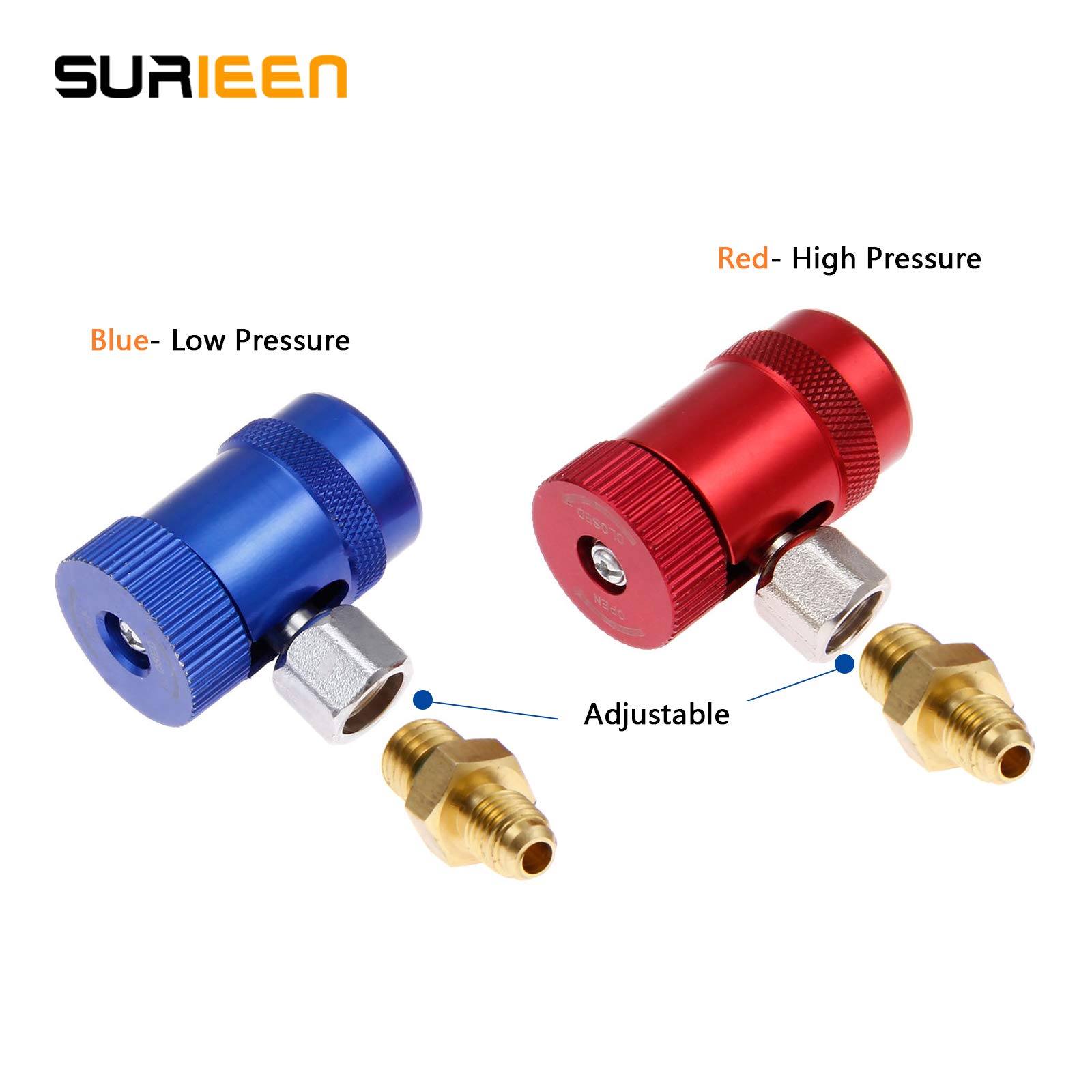 SURIEEN R1234yf Quick Coupler Adapters 1/4' Male Port Adjustable ...