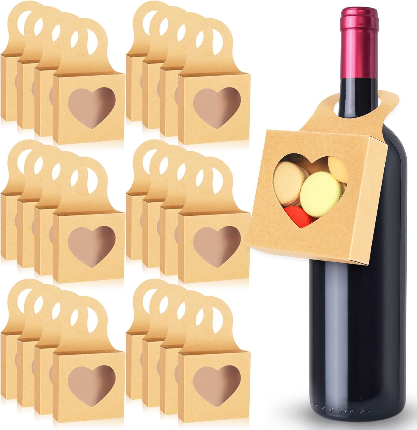 Amazon.com: Whaline 25Pcs Valentine's Day Wine Bottle Box with Heart ...