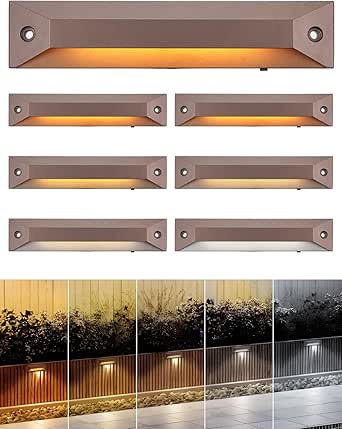 LEONLITE 5CCT 8 Inch LED Low Voltage Step Lights, Large Horizontal ...