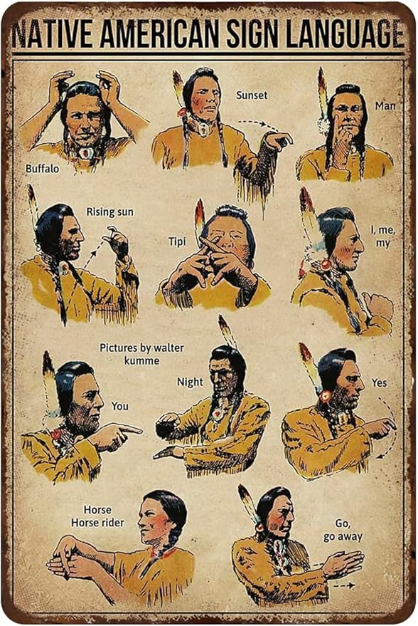 Amazon.com: Metal Tin Sign Native American Art Prints Native American ...