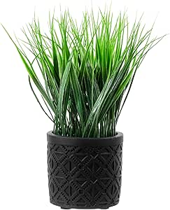 MyGift - Planta de zacate Verde Artificial en Maceta Moderna de ...