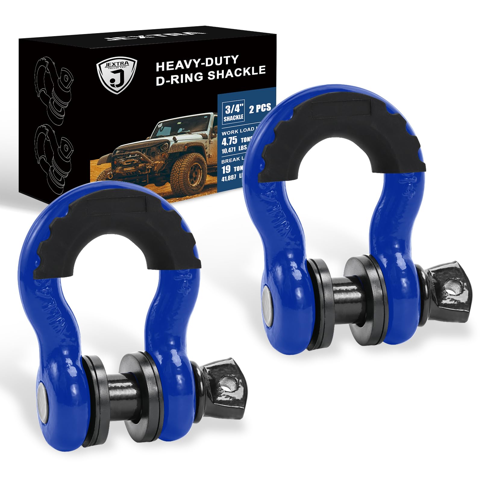 Amazon.com: JEXTRA 3/4" D Ring Shackles, D-Ring Shackles with 7/8 ...