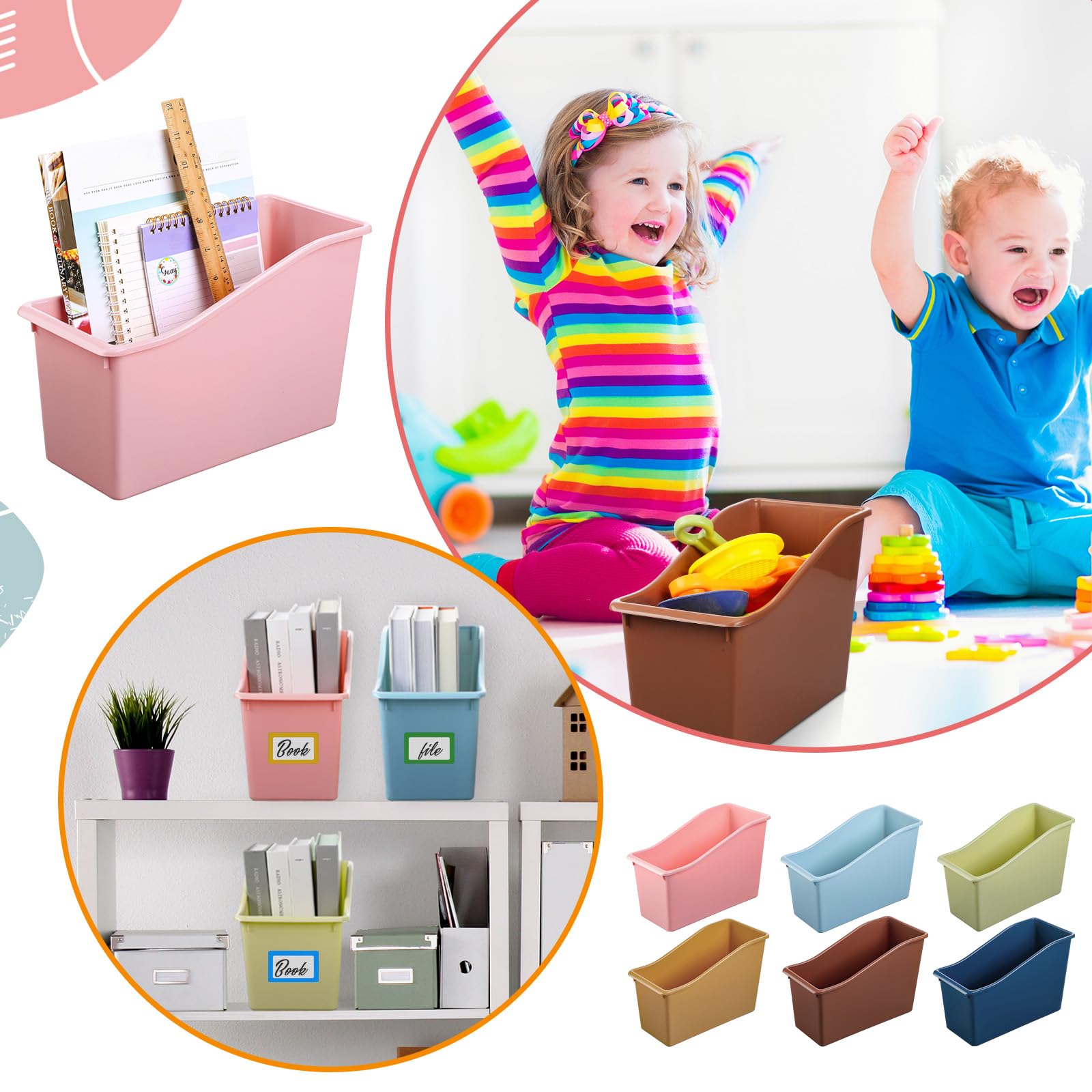 Snapklik.com : Jinei 24 Pack Boho Neutral Book Bins For Classroom Decor ...