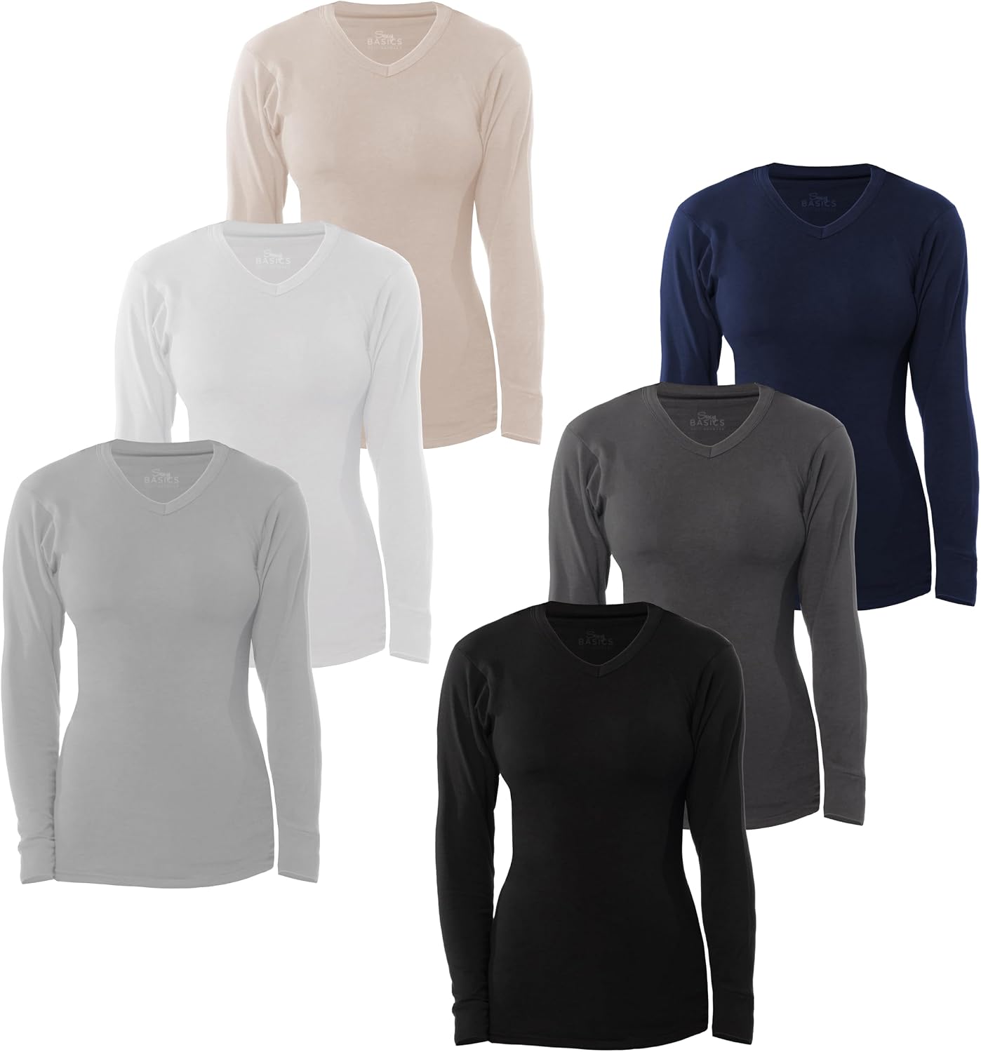 Womens Ultra Soft Midweight Baselayer Top | All Season V Neck Long ...