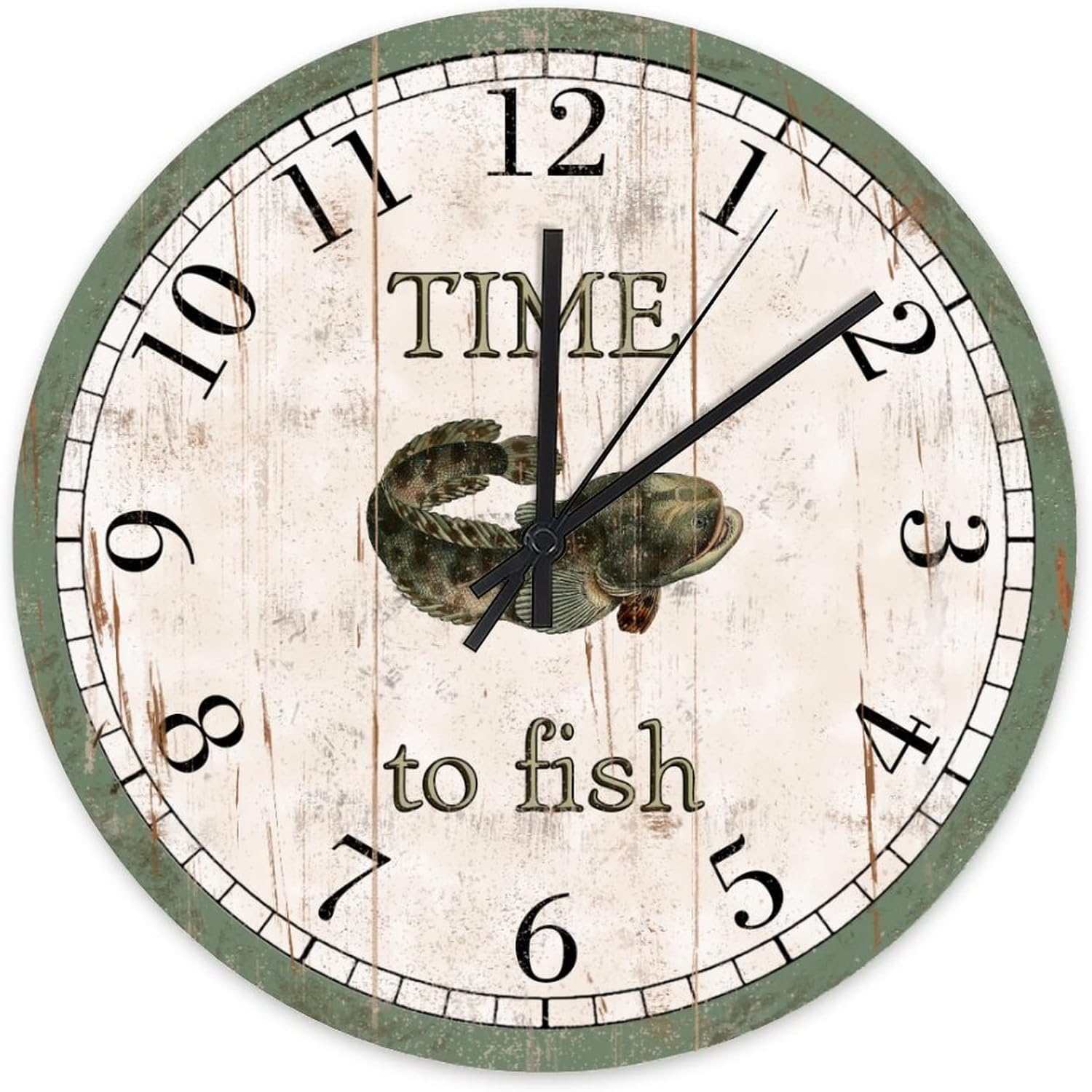 Amazon.com: Wall Clock Personalized Beach House Time to Fish Catfish ...