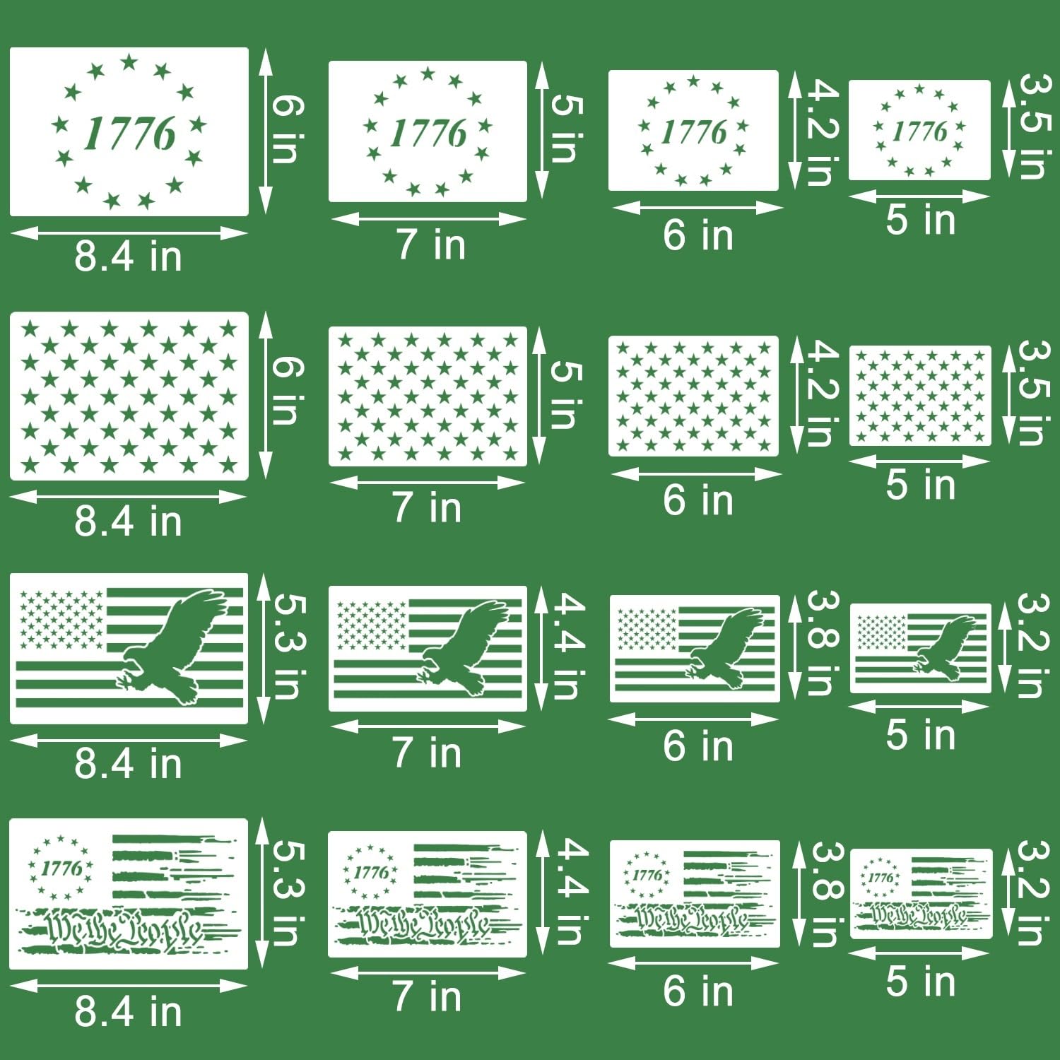 Snapklik.com : American Flag Stencil, 50 Star Stencils 13 Stars 1776 ...