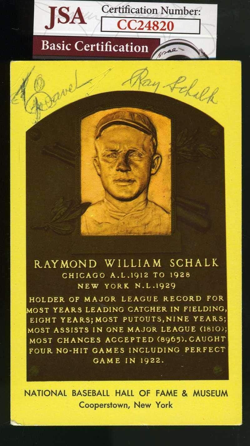 Ray Schalk Jsa Autograph Hof Plaque Authentic Hand Signed - MLB ...