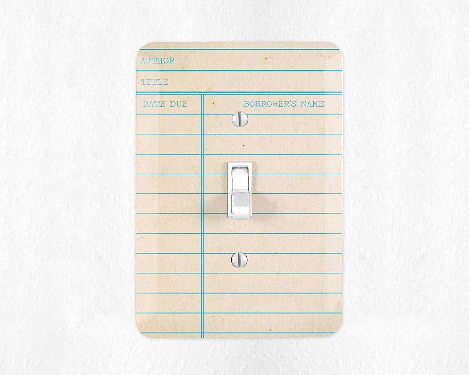 Amazon.com: Library Card Switch Plate Cover Library Decor Outlet Cover ...