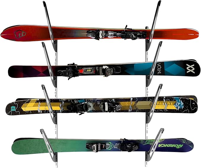 Amazon.com: SteelChimp Ski Storage Rack for Garage | 4-Tier Horizontal ...