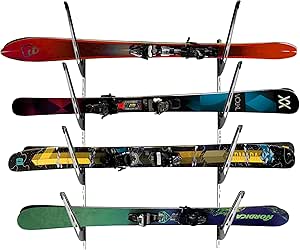 Amazon.com: SteelChimp Ski Storage Rack for Garage | 4-Tier Horizontal ...
