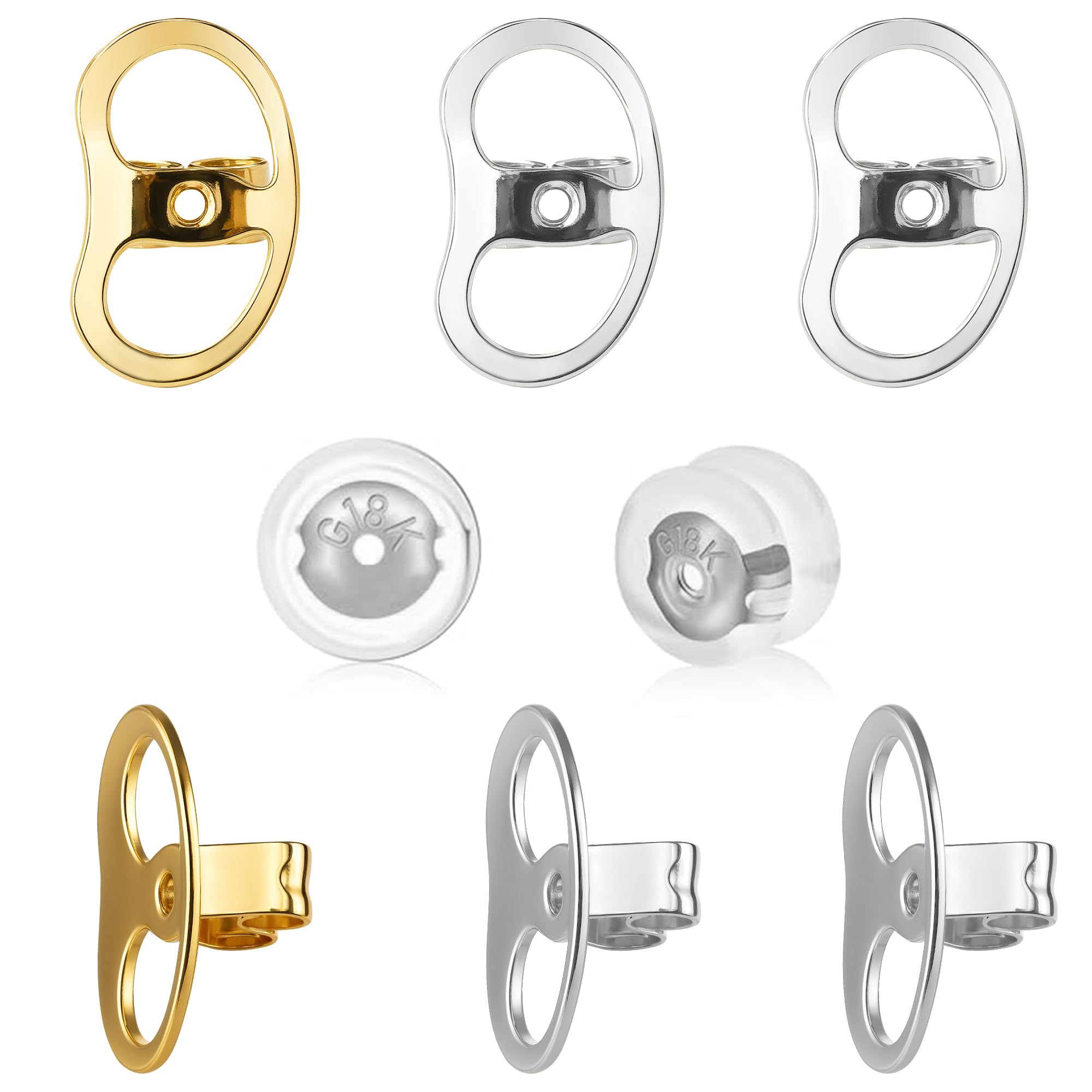 Earring Backing Supports 2 Pairs Of - Clear, Hypoallergenic, Fix ...