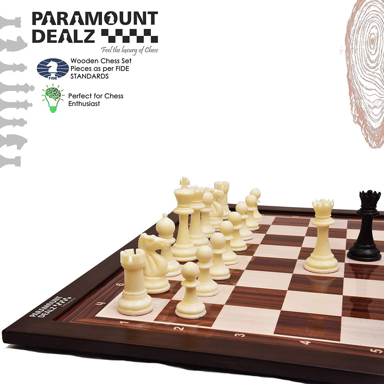 Buy Paramount Dealz Paramount 21" Wooden Laminated Chess Board with ...