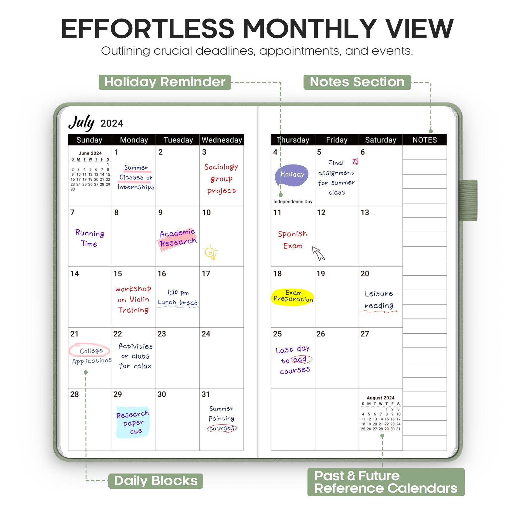 Snapklik.com : Academic Planner 2024-2025, Monthly & Weekly Calendar ...